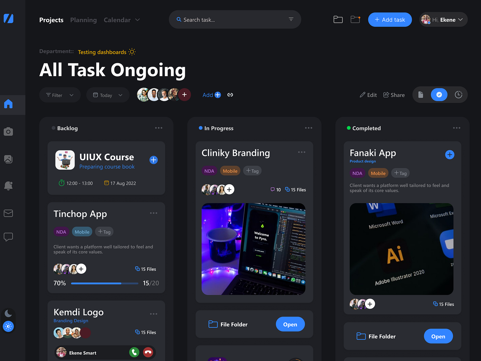 Task Manager UI Design. by Ekene Smart on Dribbble