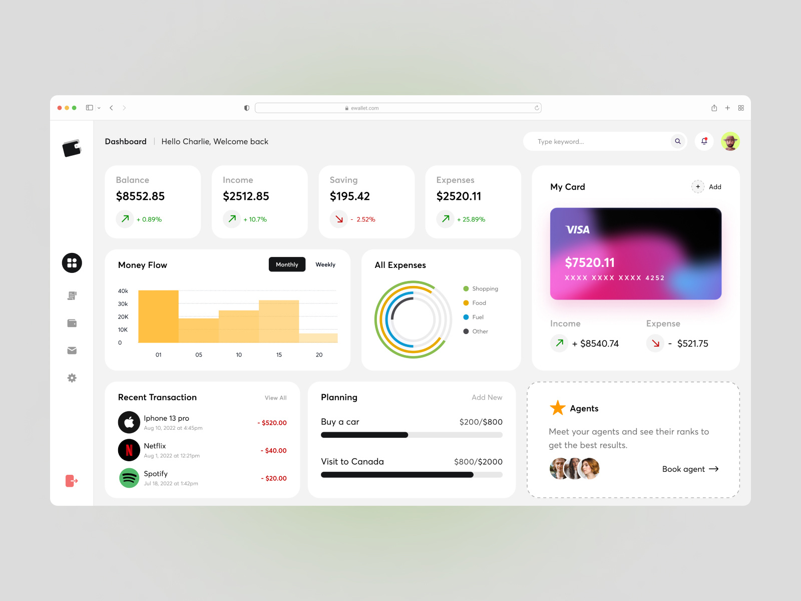 E-Wallet Dashboard by SandCup Design on Dribbble