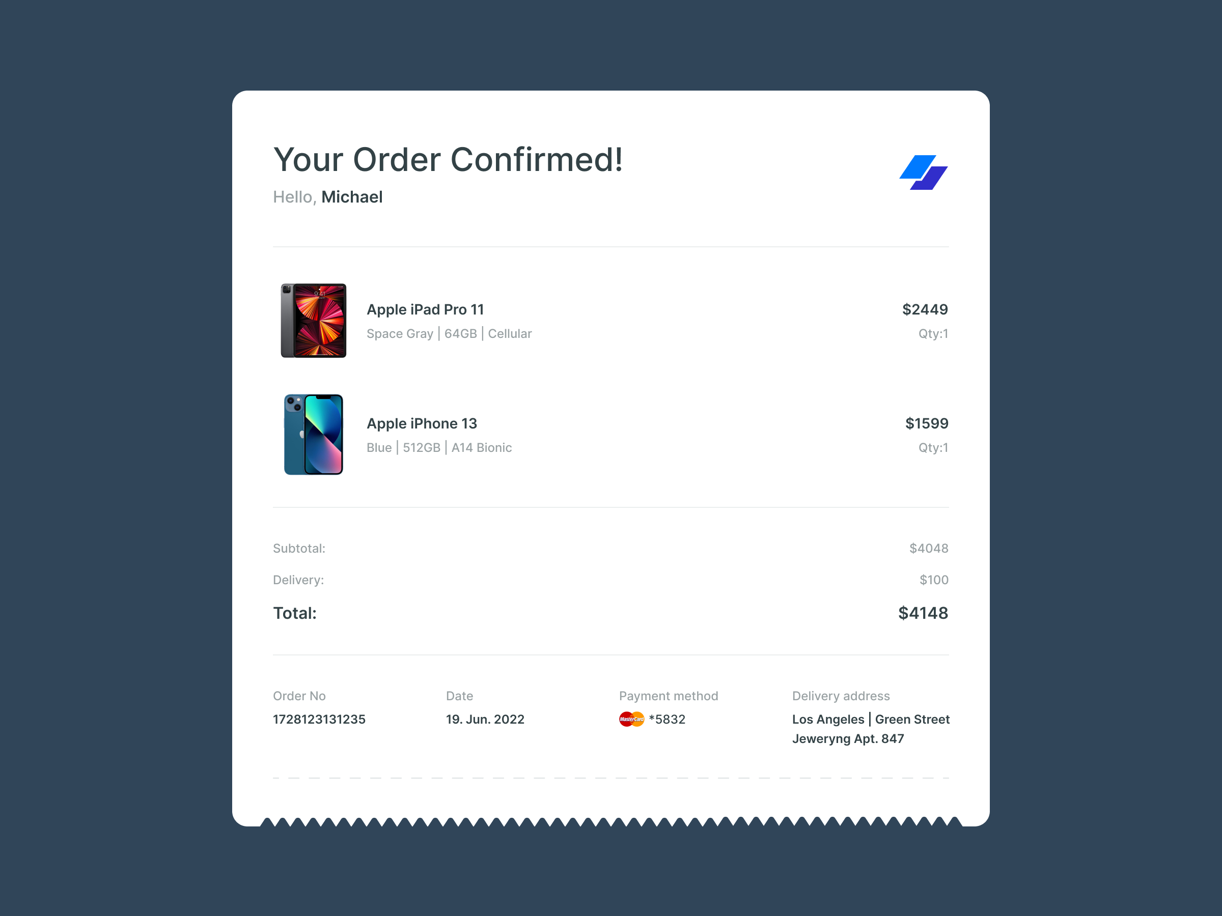 Daily UI 017 | Email Receipt by Denys Rybalchenko on Dribbble