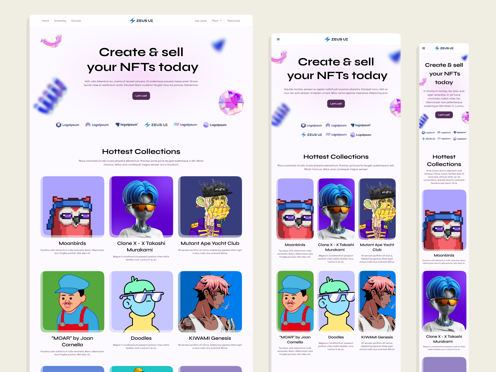 Landing page template based on Zeus Web UI kit by Roman Kamushken for ...