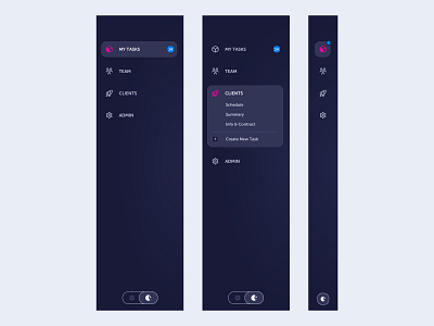 Sidebar Navigation - Dark Mode by Mike Deraco on Dribbble