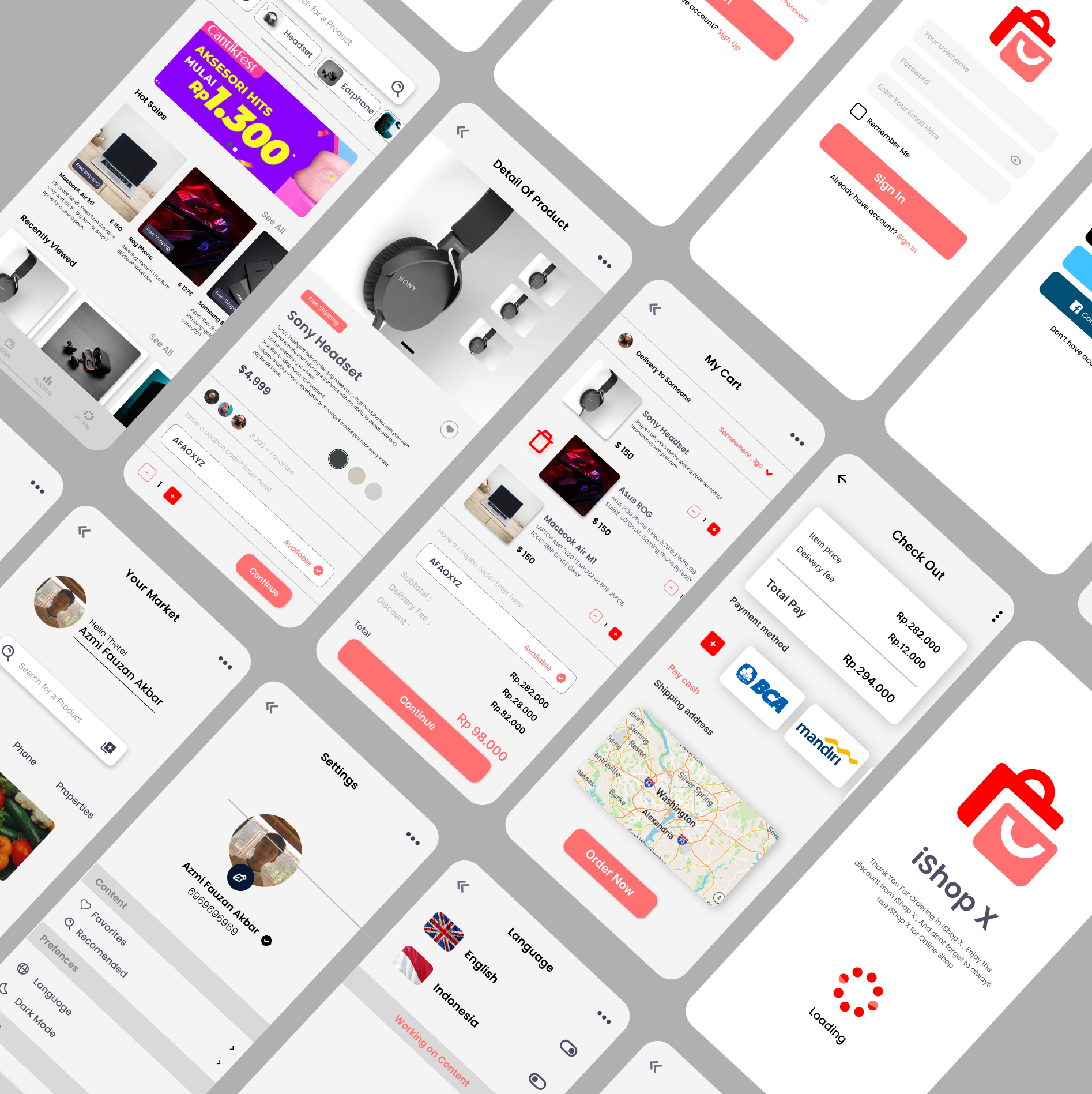 iShop X UI/UX E-Commerece UI by Azmi F.A on Dribbble