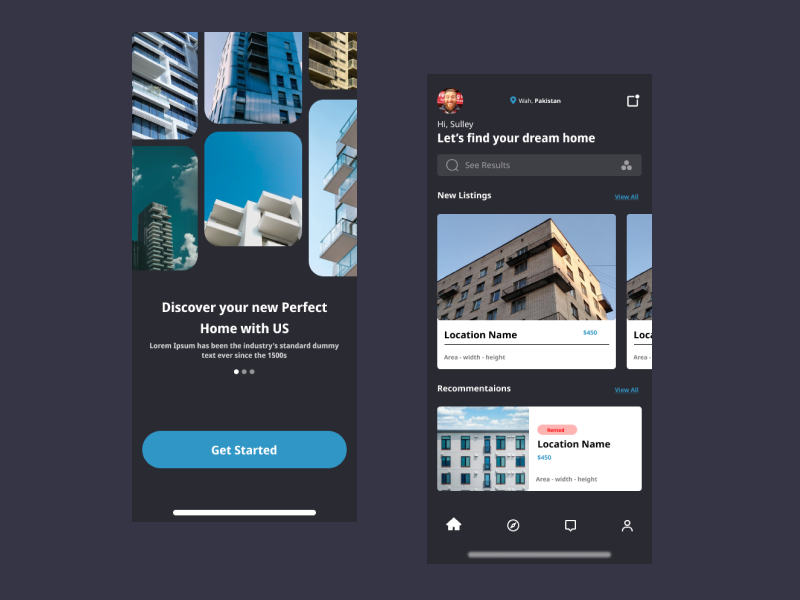 Property Rent App UI by Hamza Designs on Dribbble