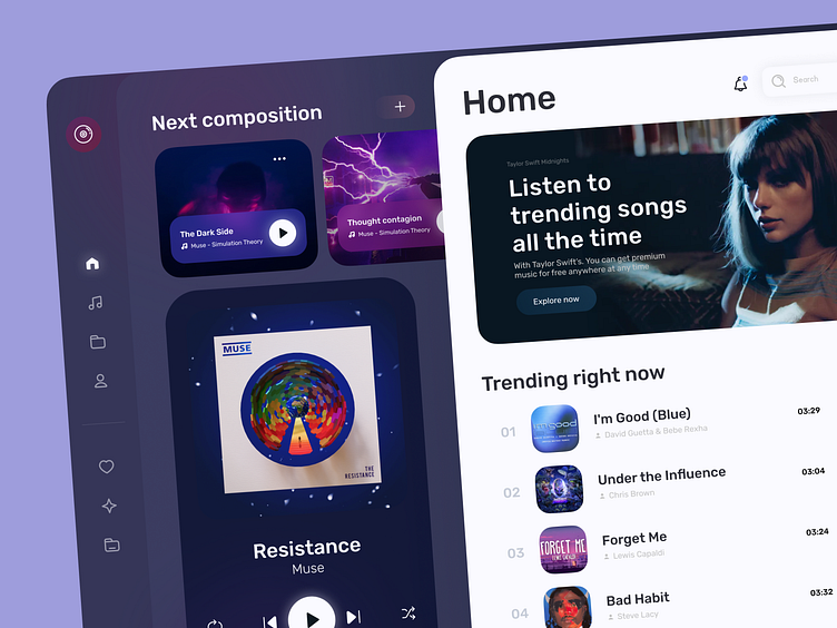 Web Music Player Concept by Dmitry Lauretsky for Ronas IT | UI/UX Team ...