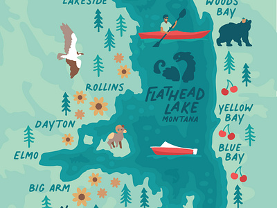 Flathead Lake Map by Ricci Gertz on Dribbble