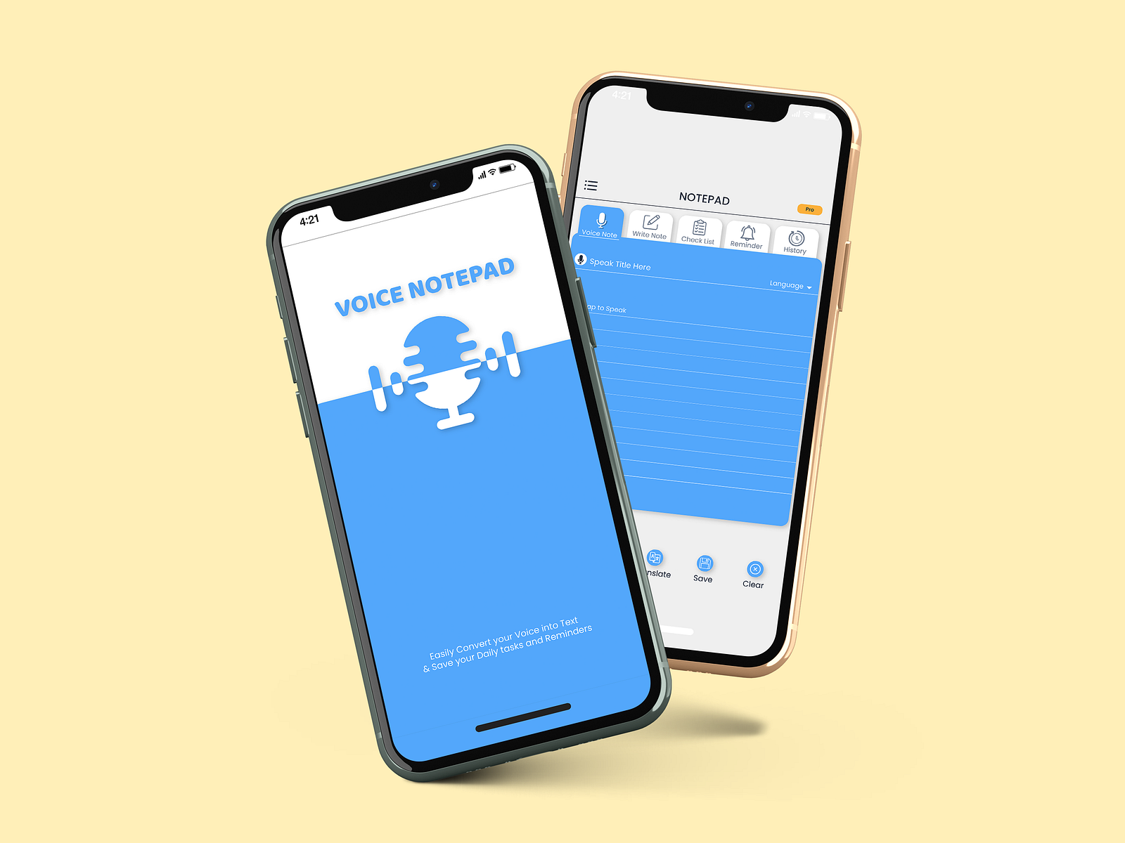 VOICE Notepad UI/UX Design by Nasir Mehmood on Dribbble