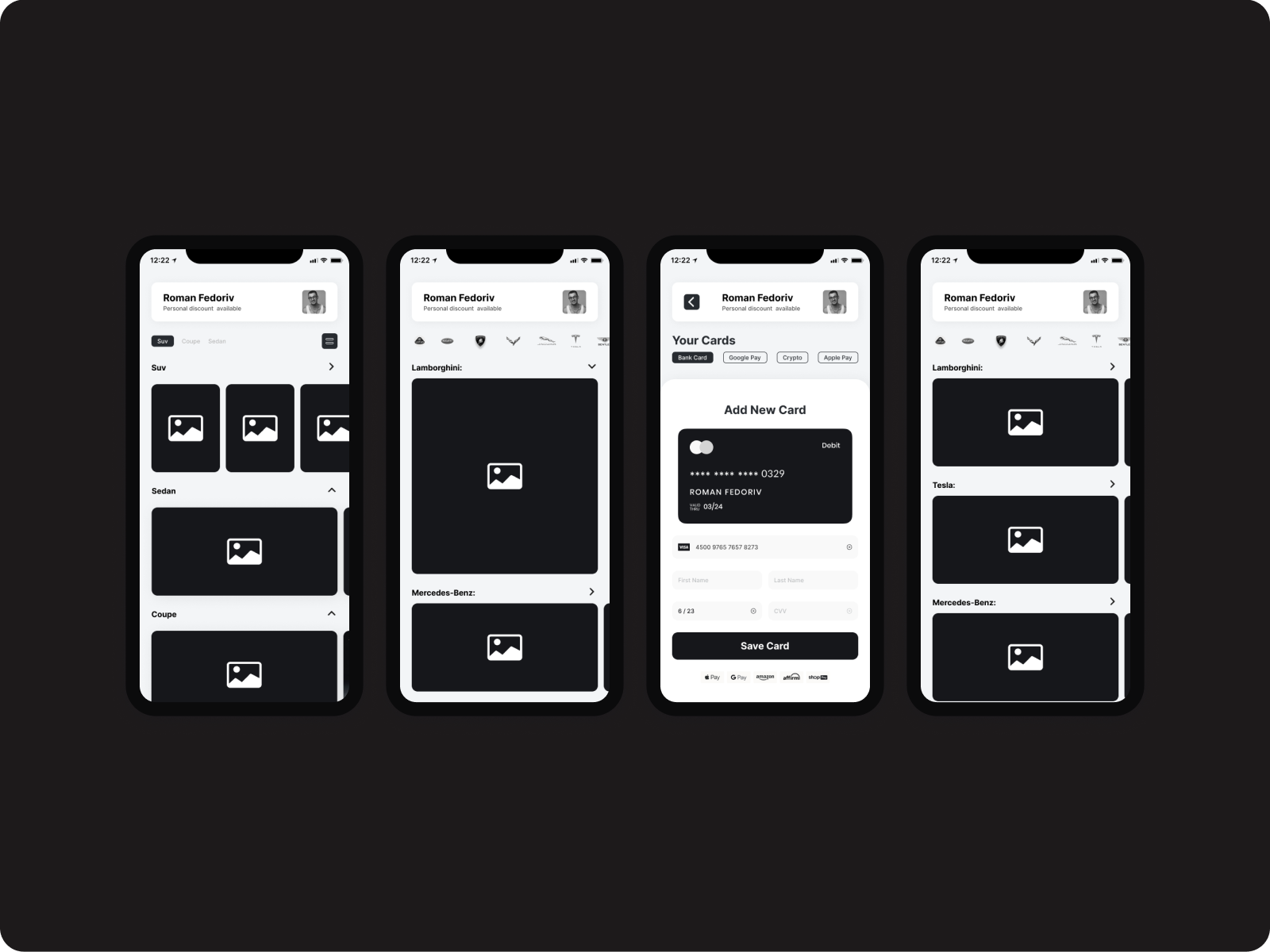 Rental Car App | Wireframe | UI by Roman Fedoriv on Dribbble
