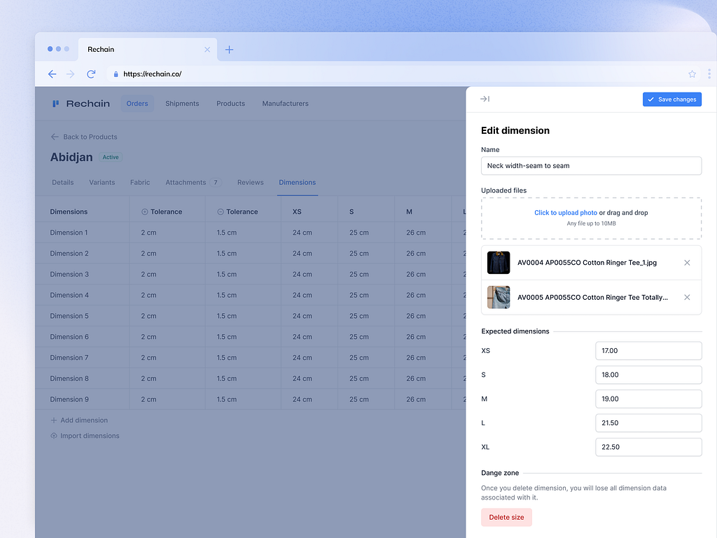 Slide-Over Panel - Edit Product Dimensions Form by usrnk1 on Dribbble