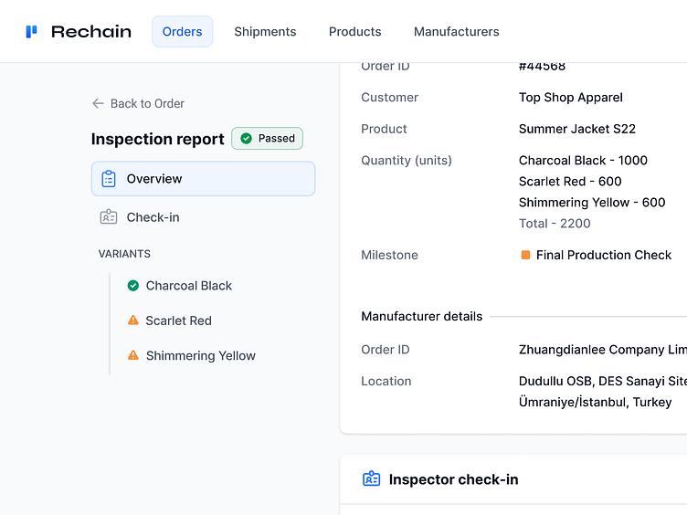 Order Inspection Report Nav & Details by usrnk1 on Dribbble