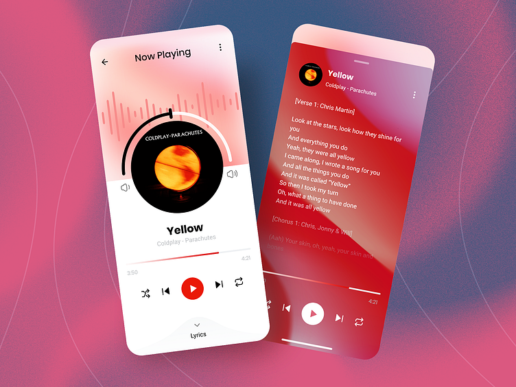 Lyrics Tracker App Design Concept by WebDesk Solution on Dribbble