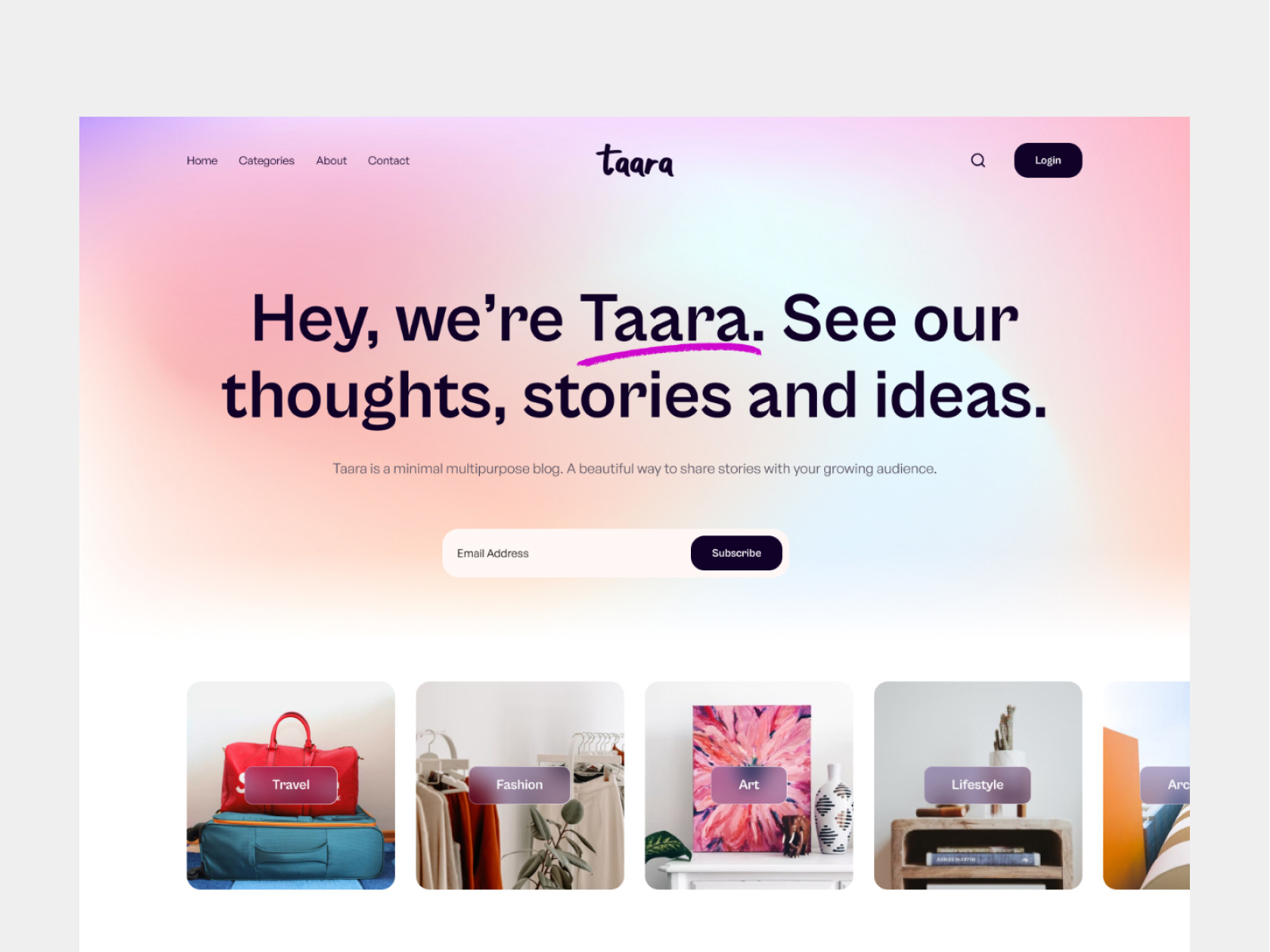 Taara Blog Landing Page by RH | Web & Mobile App Design, Landing Pages, Dashboards & MVPs on ...