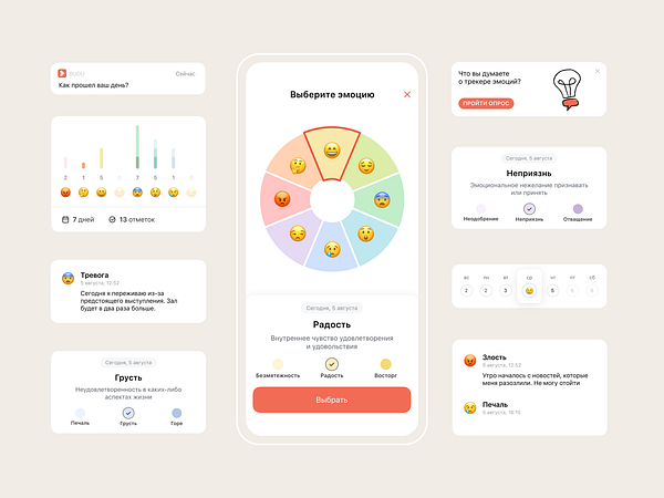 Mood tracker by Sasha Bor on Dribbble