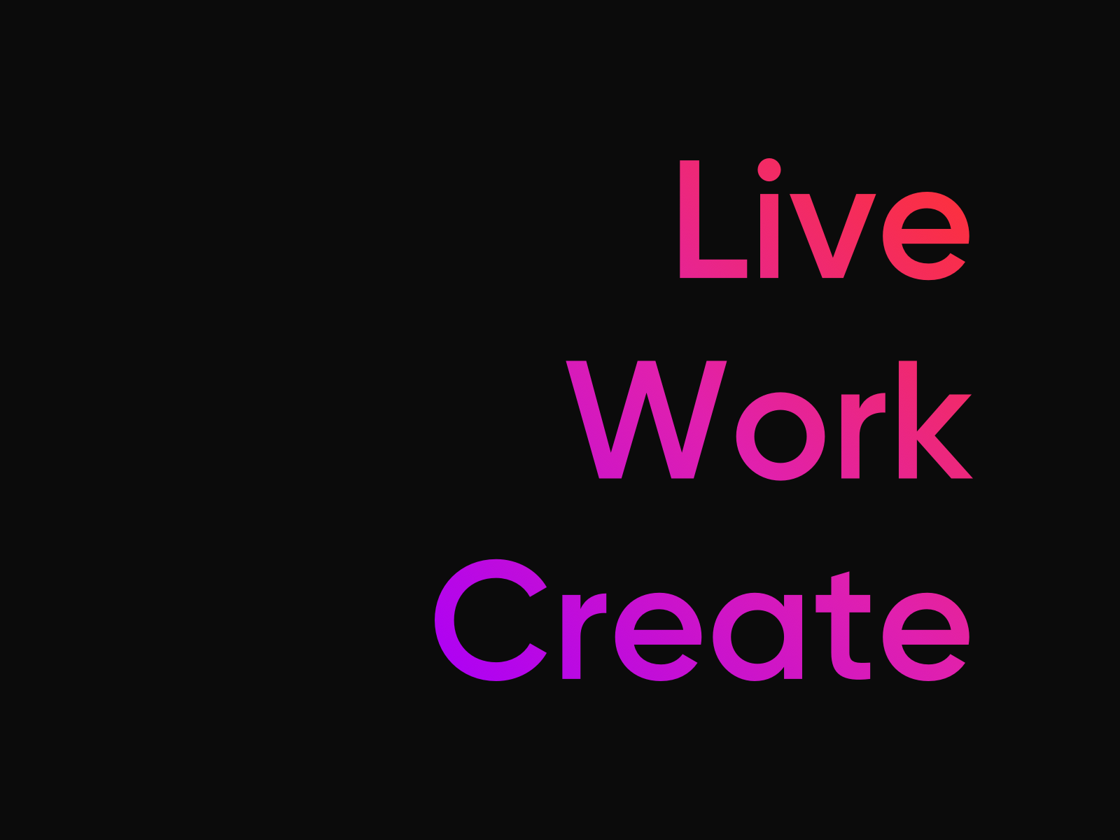 Live Work Create by Duncan Heffron on Dribbble