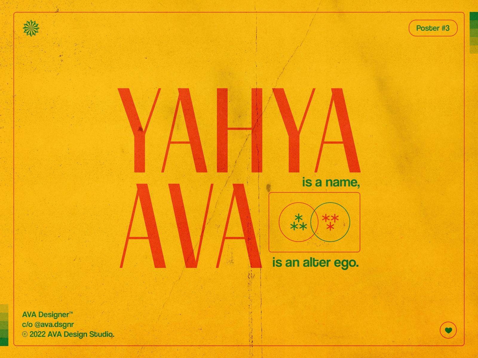 "Yahya is a name, AVA is an alter ego." [poster] by AVA Design Studio ...