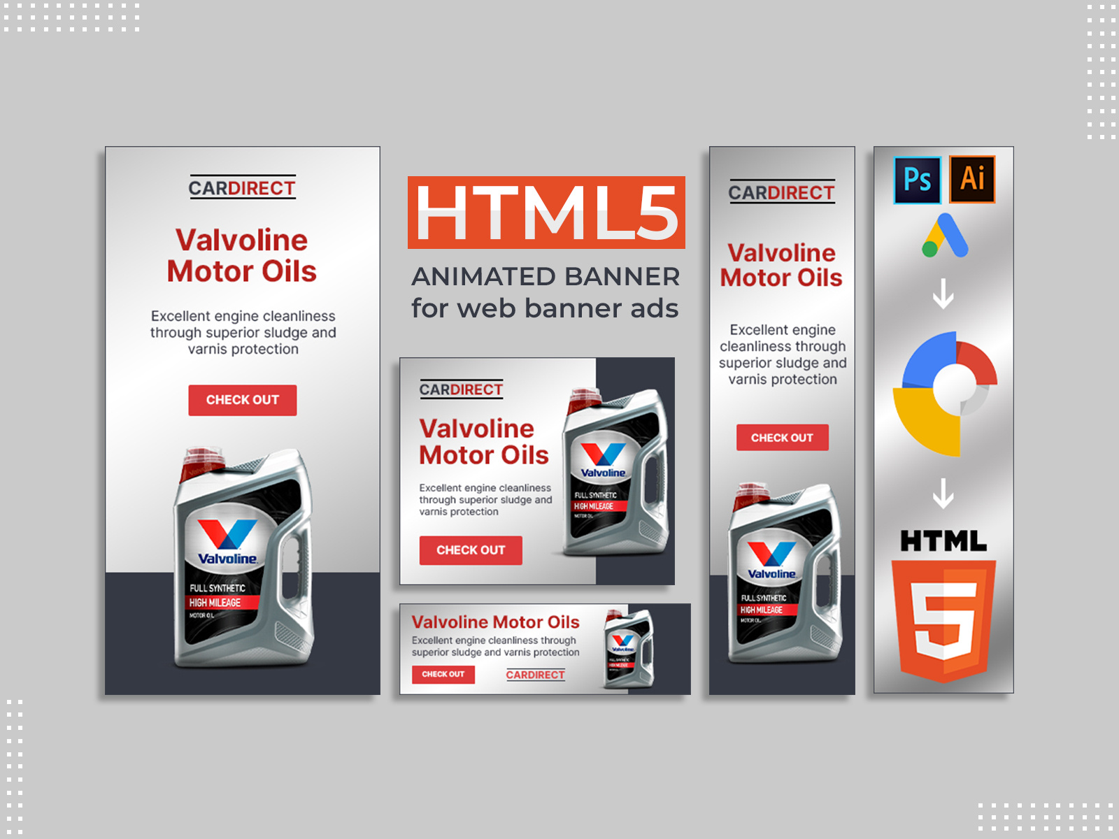 Animated HTML5 Banner Ads | AMPHTML by Jahirul Islam on Dribbble