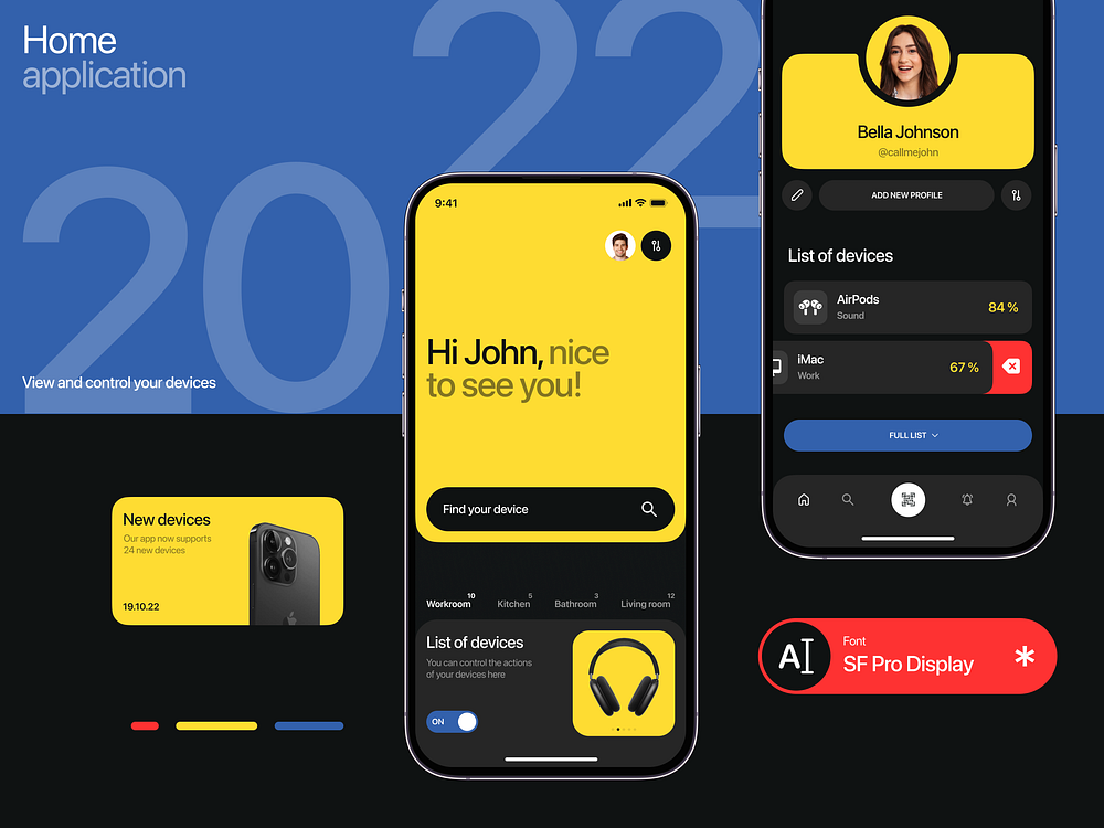 Widgets for Smart Home App by Lay on Dribbble