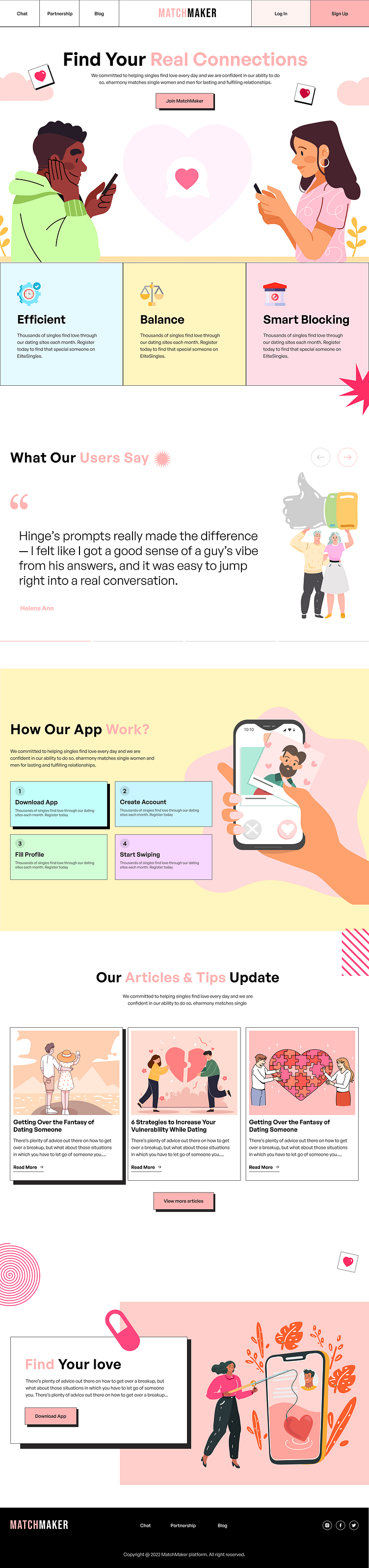 Dating Website Design Landing Page by lazy kar for LazyInterface UI UX Team on Dribbble