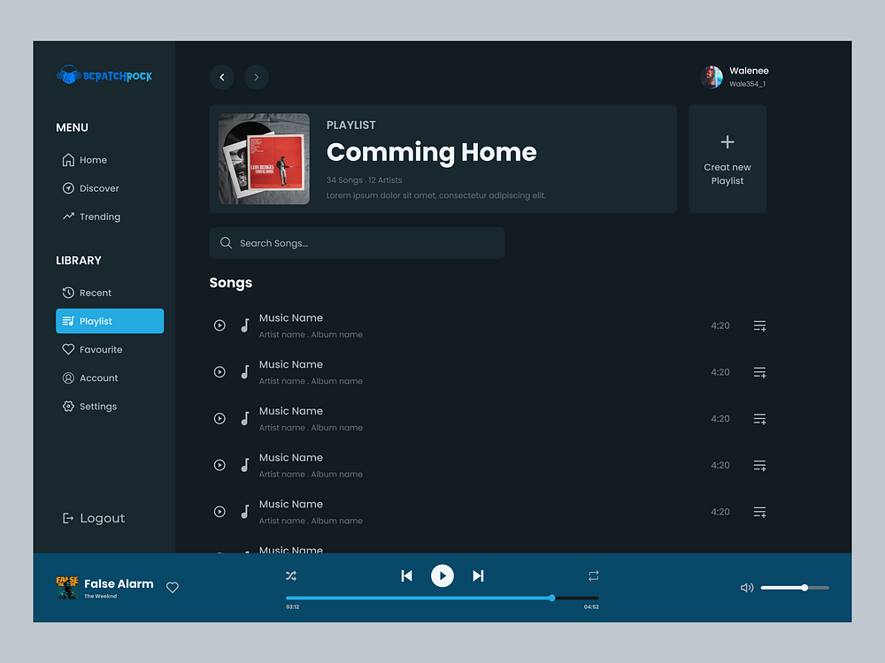 Music Web App designs, themes, templates and downloadable graphic ...