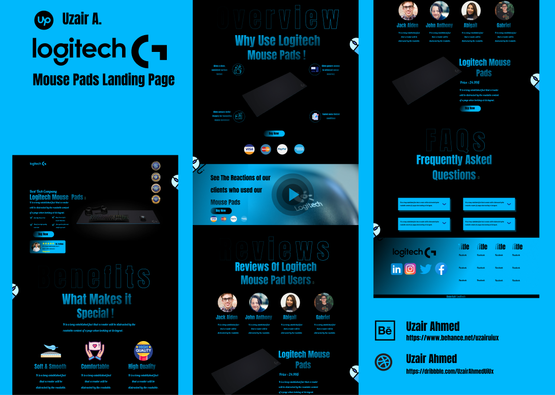 Logitech Mouse Pads Landing Page Design by Uzair Ahmed on Dribbble