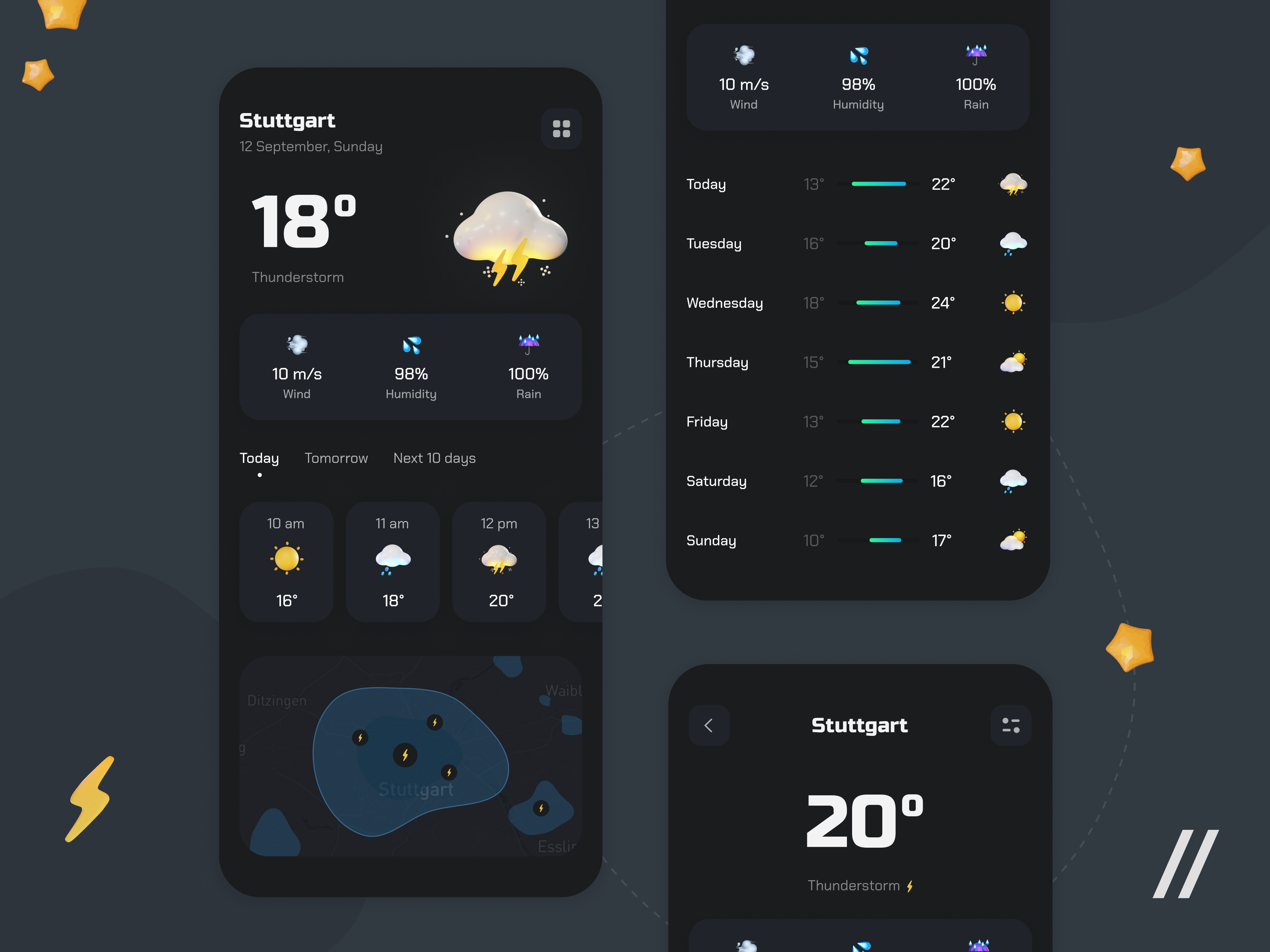 Weather App by Kristina Spiridonova for Purrweb UI/UX Agency on Dribbble