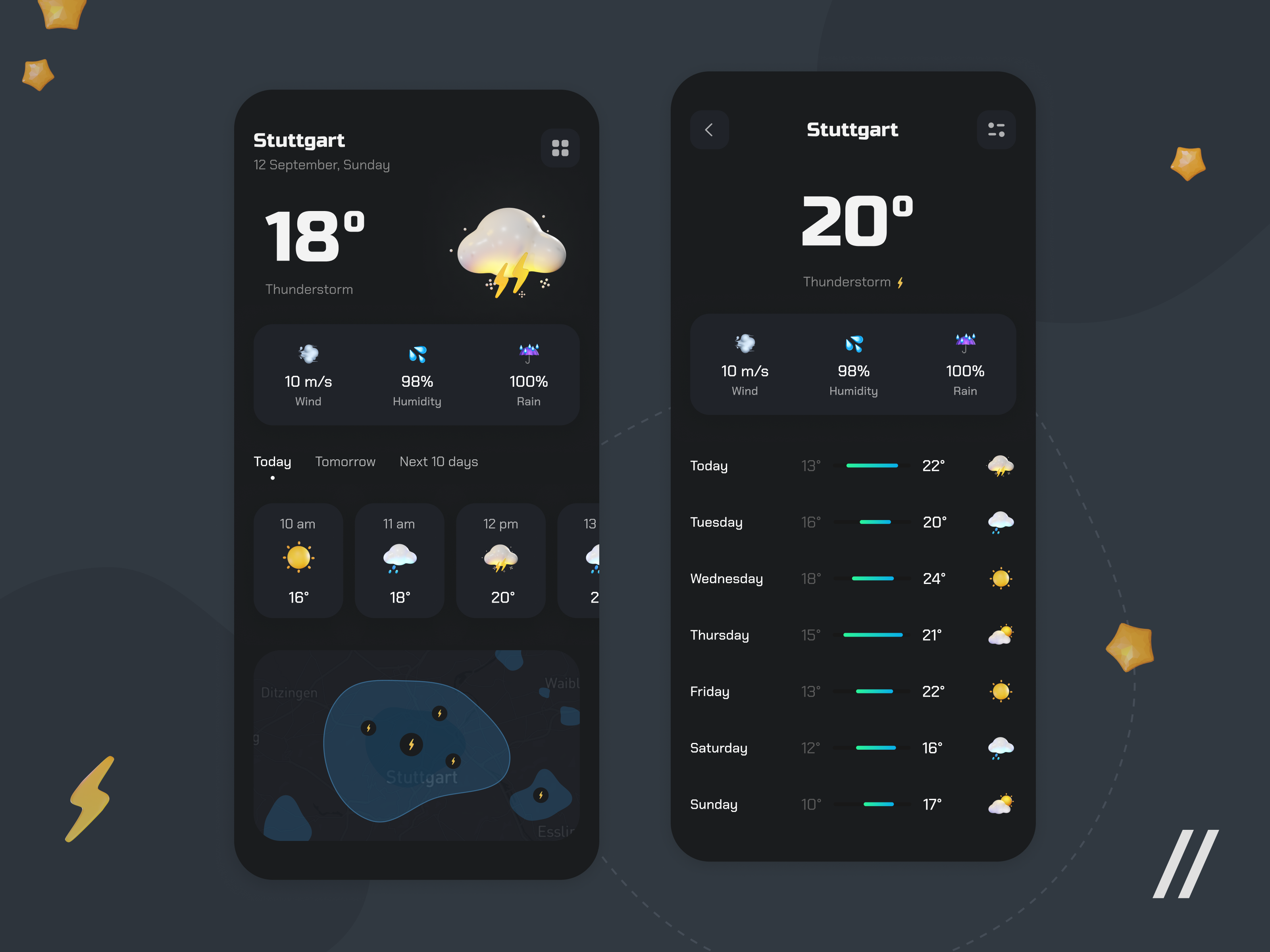 Weather App by Kristina Spiridonova for Purrweb UI/UX Agency on Dribbble