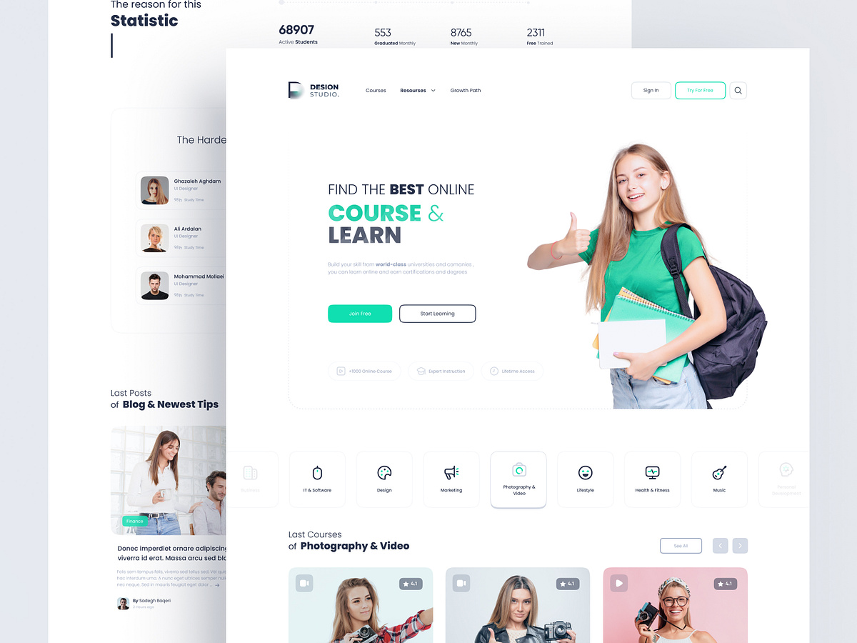 LMS Platform - Home Page Design by Ali Sarlak for DESION Agency on Dribbble