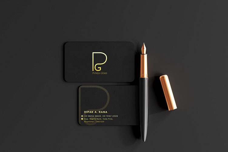 Pnja Gems Visiting Card Mockup by Krunal Rana on Dribbble