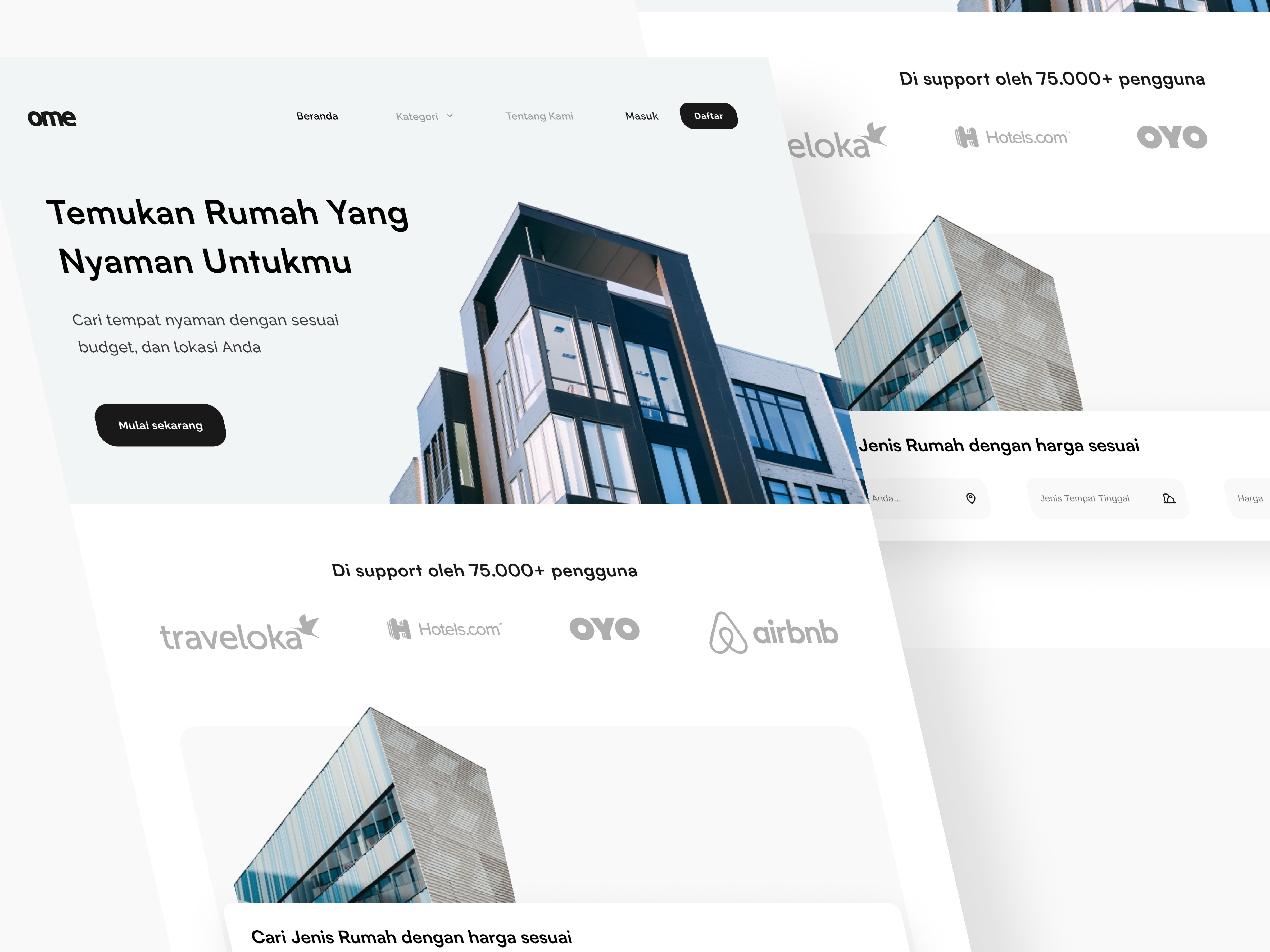 ome - Real Estate Web Design by Muhammad Andriansyah on Dribbble