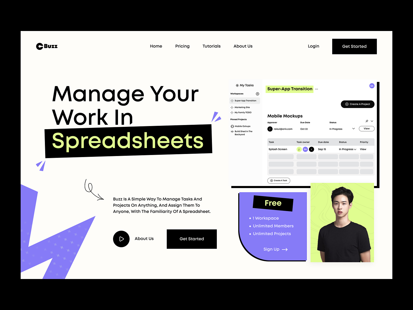 Buzz Web Header by Orix Creative on Dribbble