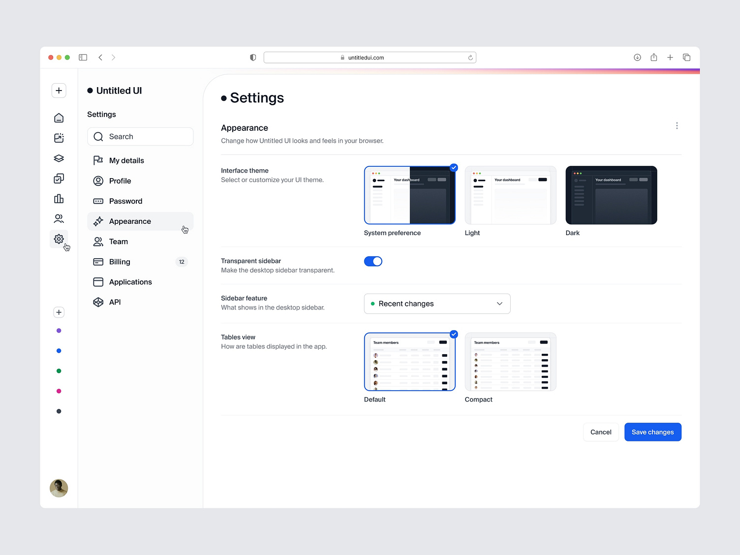 Display preferences settings — Untitled UI by Jordan Hughes® on Dribbble