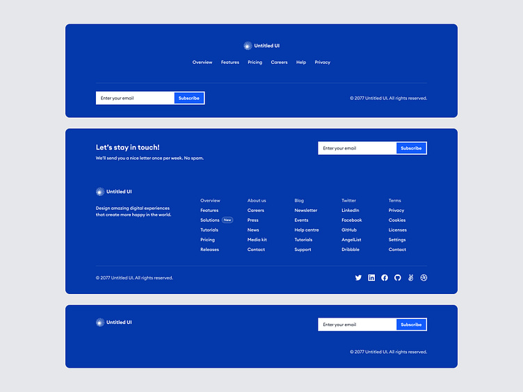 Footers — Untitled UI by Jordan Hughes® on Dribbble