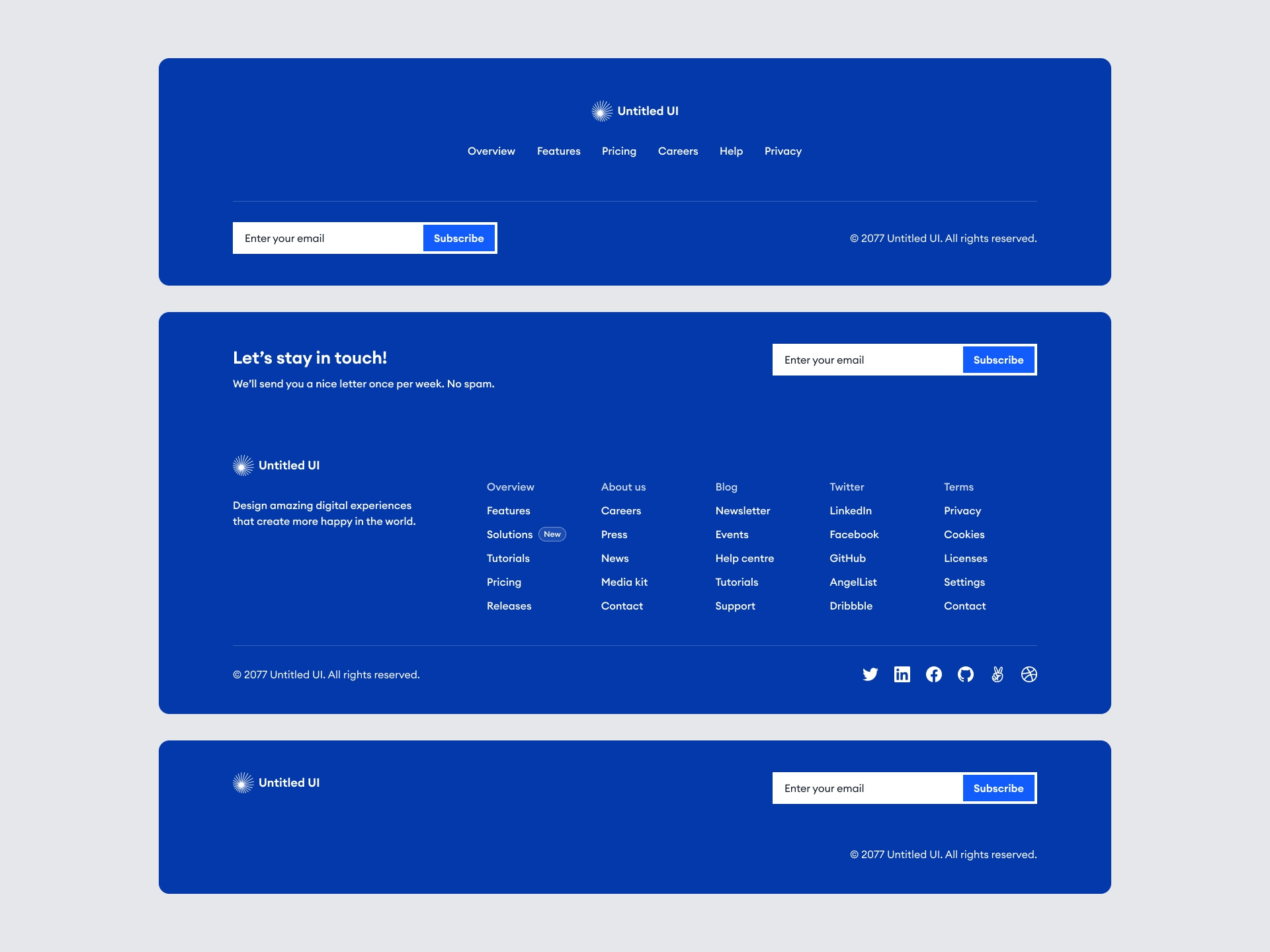 Footers — Untitled UI by Jordan Hughes® on Dribbble