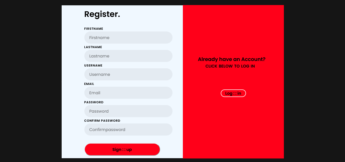 A Basic register User Interface. by Saran Srini on Dribbble