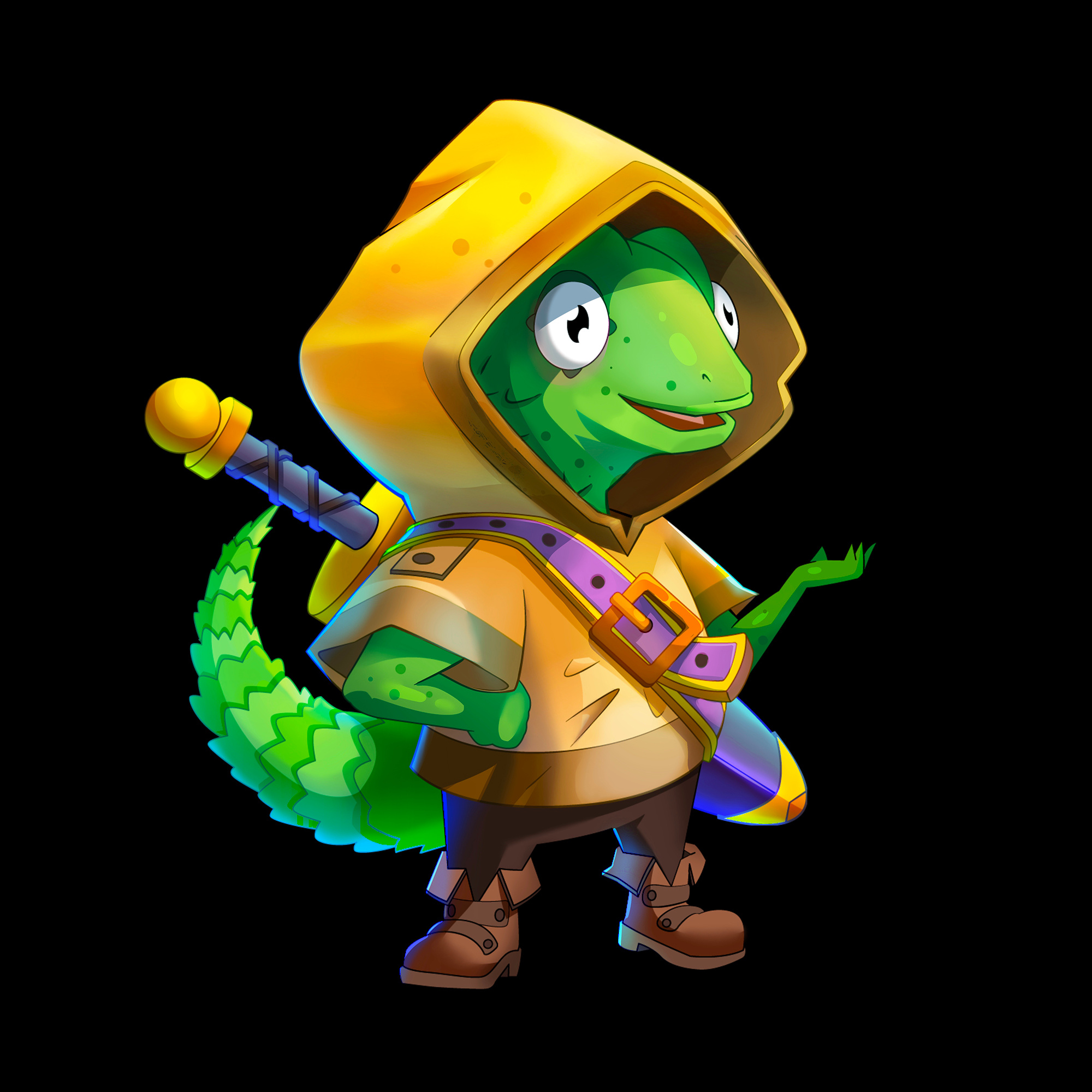 Lizard Knight - Original character, simple animation by Aran on Dribbble