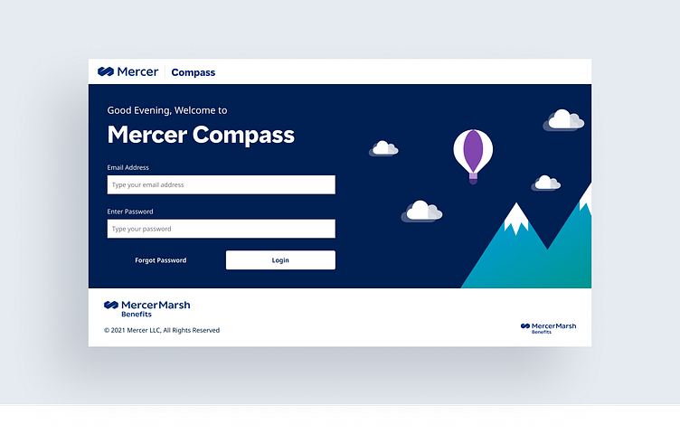 Compass Login UI by Steve McBeath on Dribbble