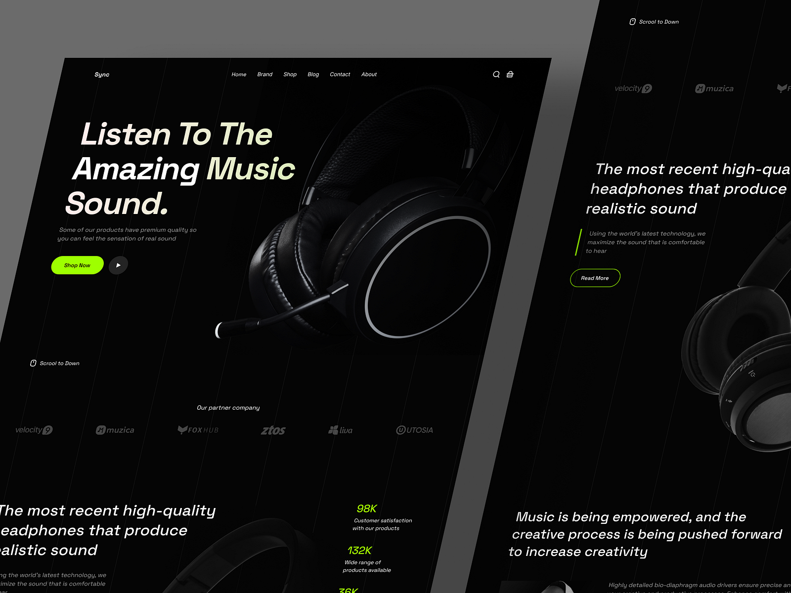 Sync - Headphone Landing Page by Luffi Surachman for SLAB Design Studio ...