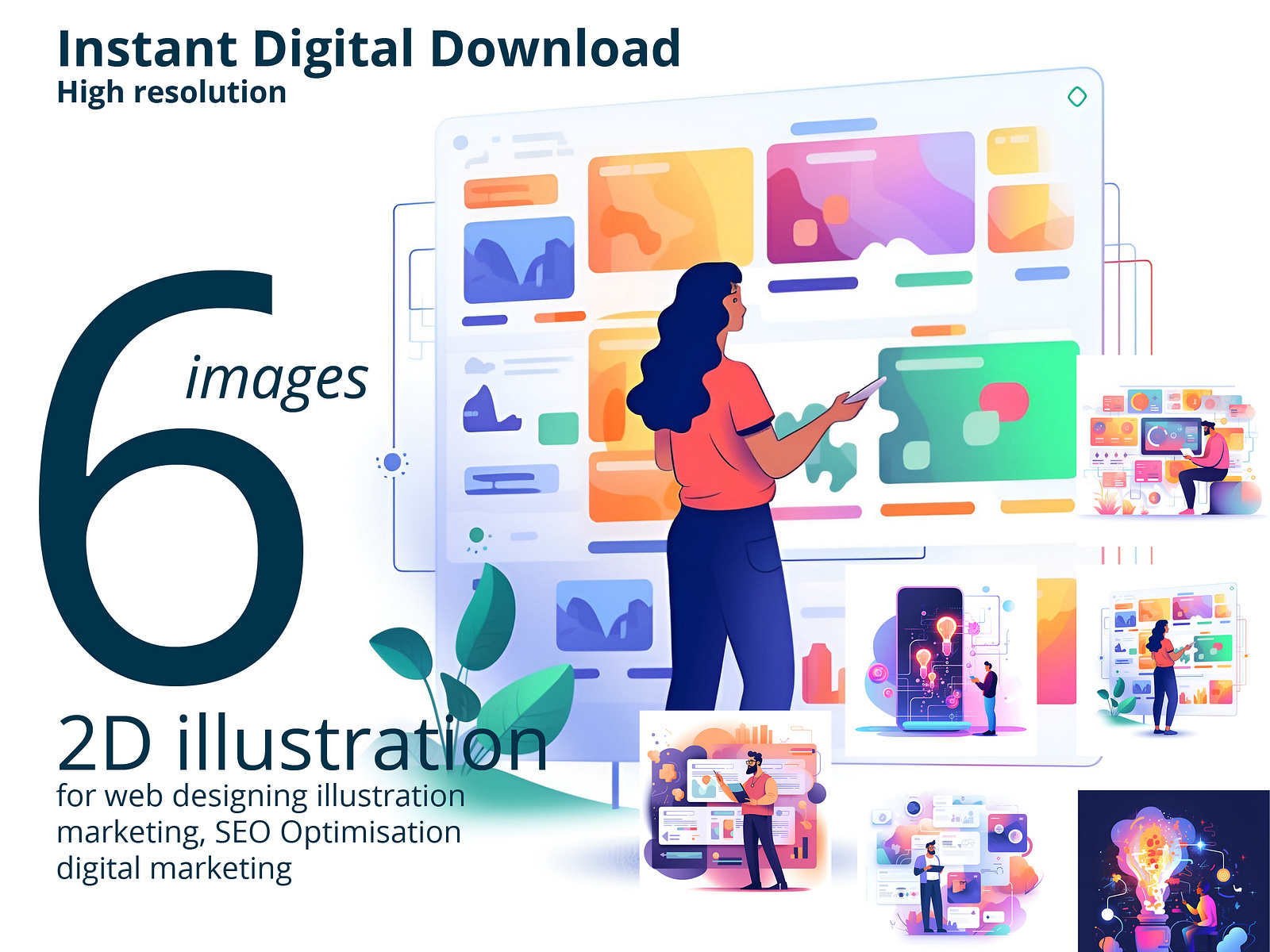 2D illustration 2D web designing illustration 2D marketing 2D SE by ...