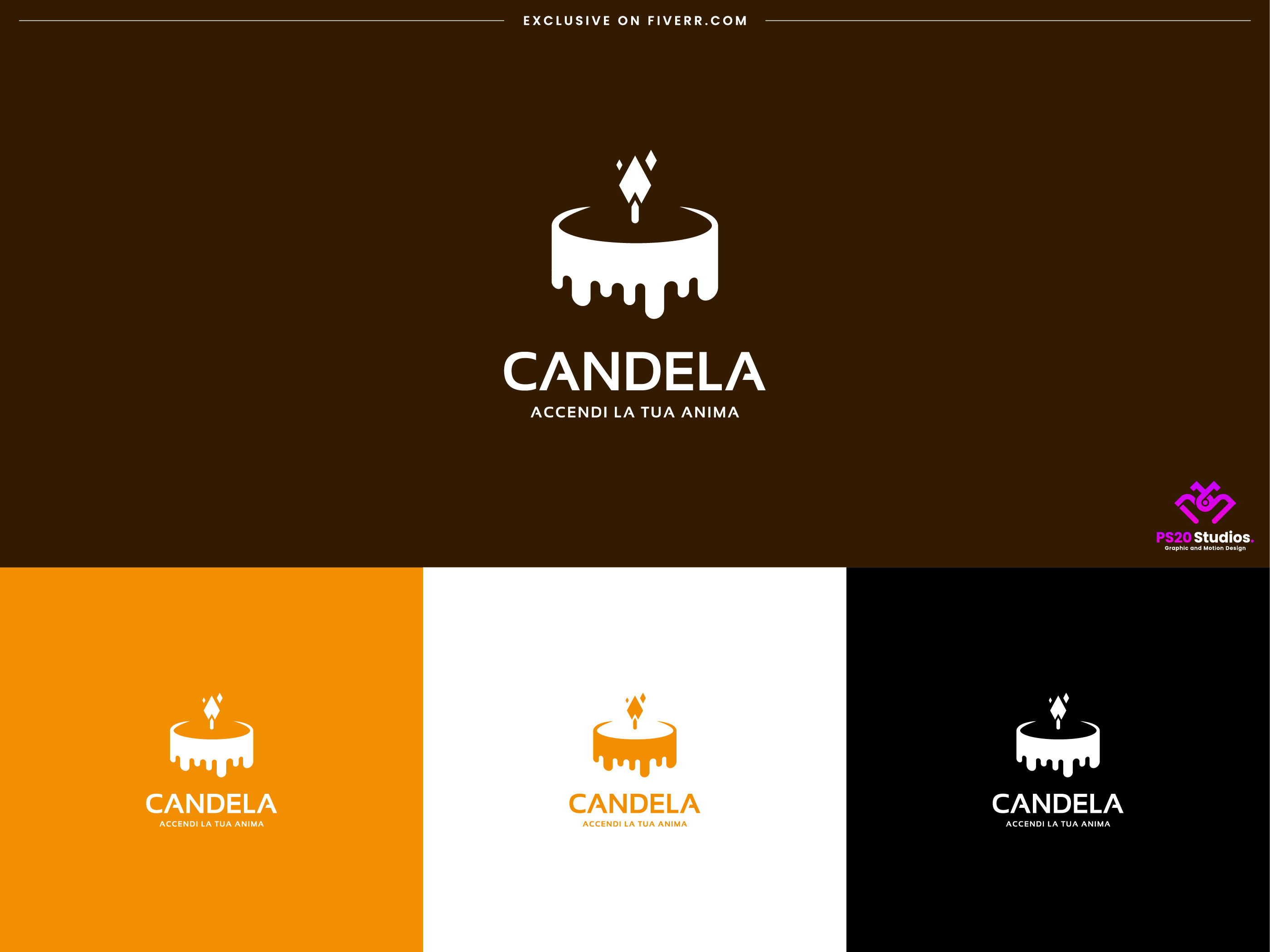 candle logo design - candela branding identity by PS20 Studios. on Dribbble