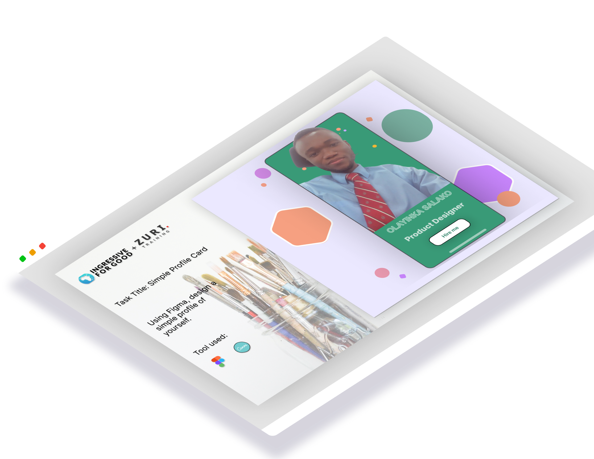 simple profile card design with mock up by Olayinka Salako on Dribbble