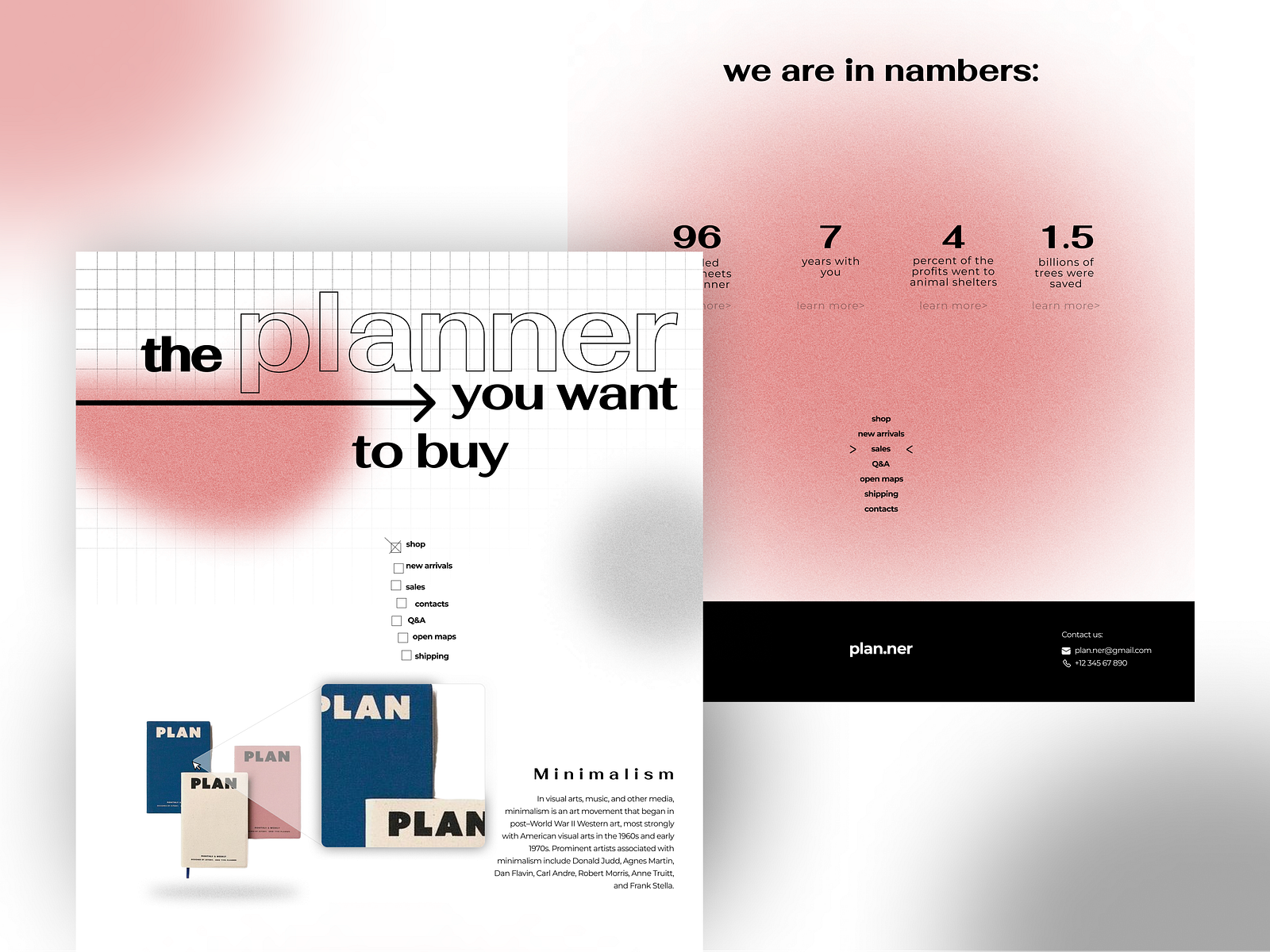 planner offline shop landing page by NASTYA. K on Dribbble