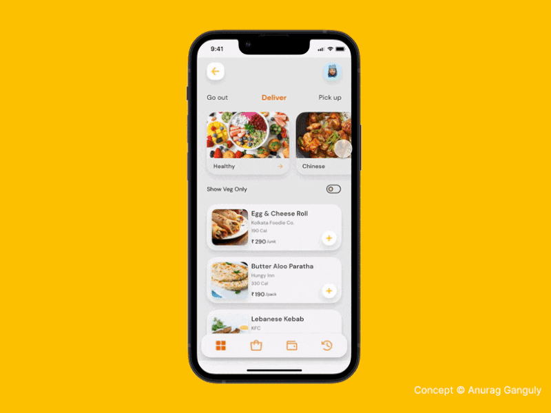 Food App UI/UX Concept Design by Anurag Ganguly on Dribbble