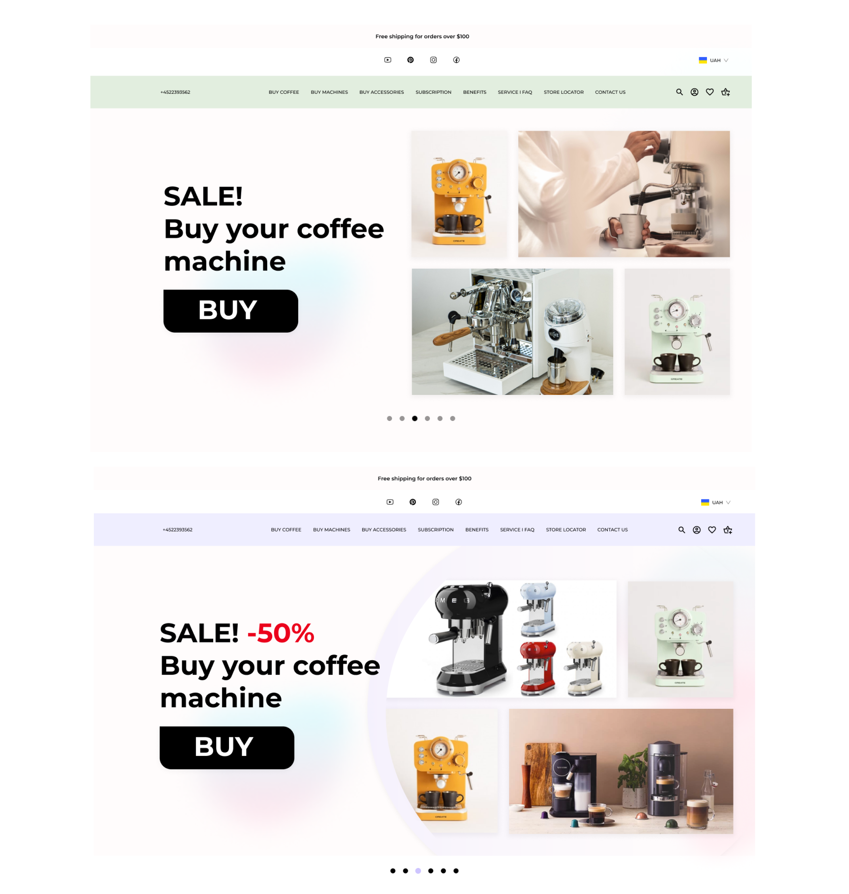 first screen coffee machine by Ponomarenko Vira on Dribbble