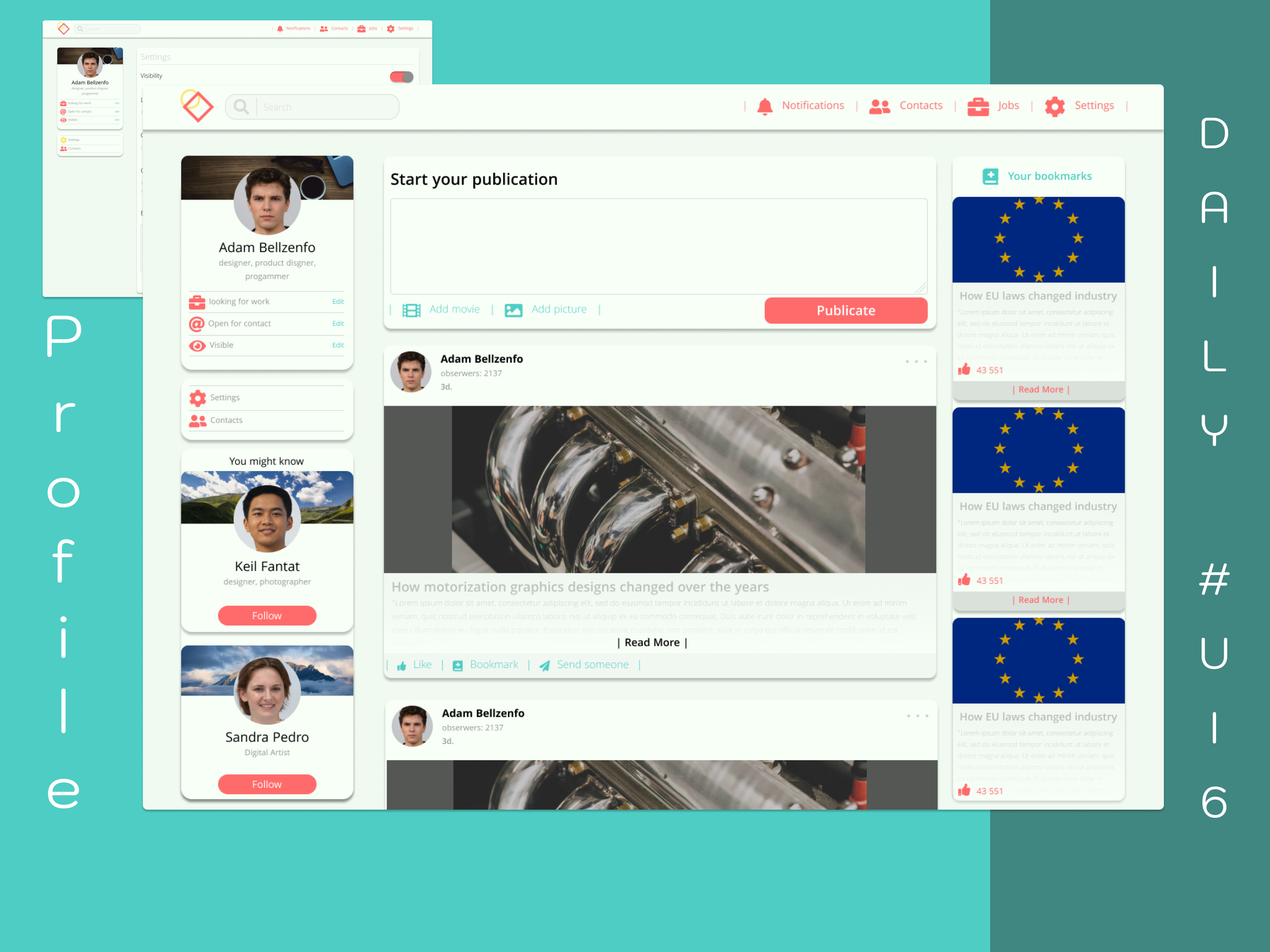 Daily UI #6 Profile Update by Kacper Borowiec on Dribbble