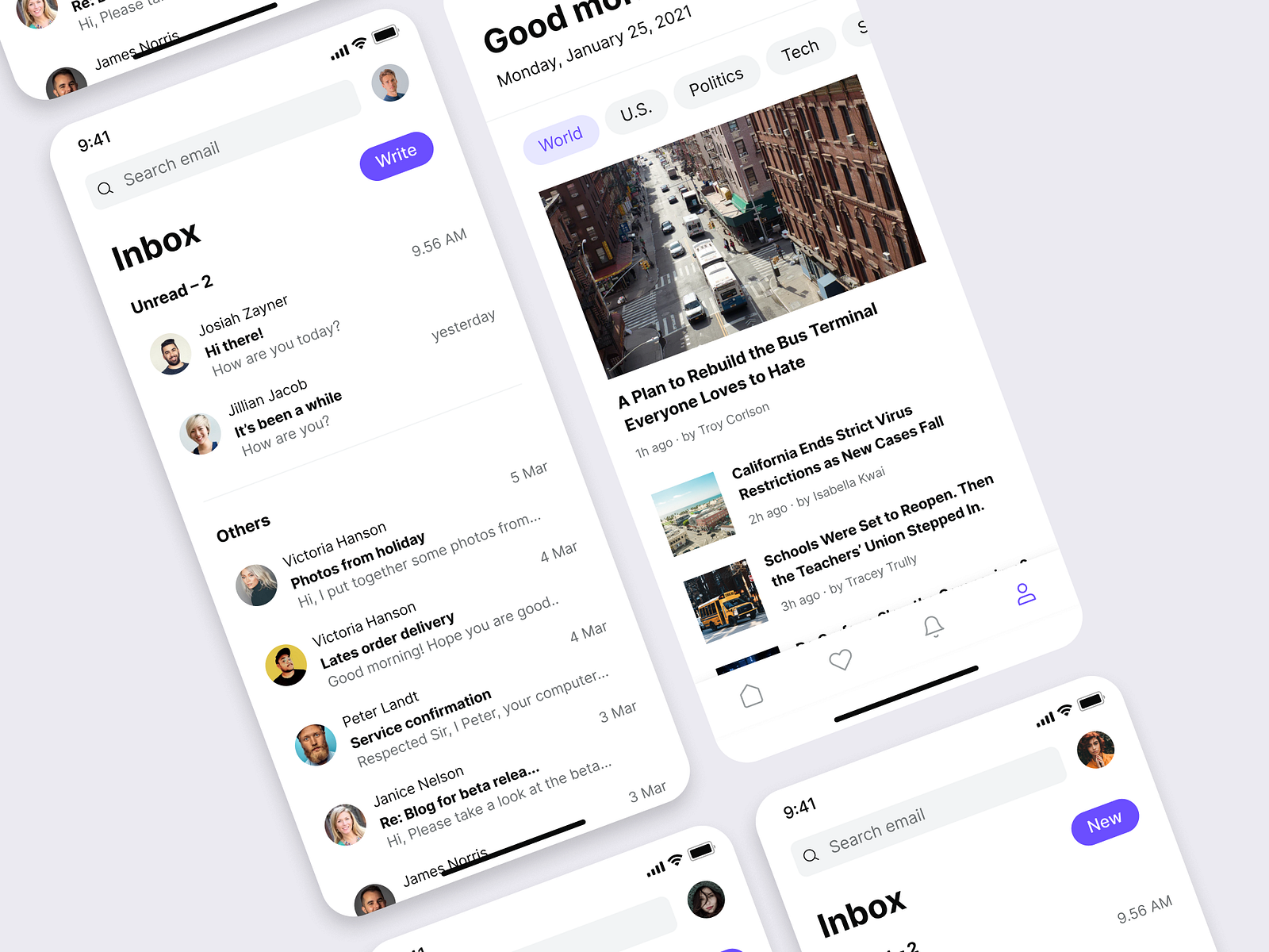 Mobile messanger UI by Khovrenkojr on Dribbble
