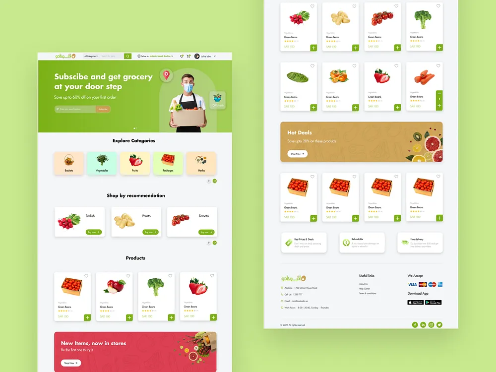 Grocery Landing Page UI UX designs, themes, templates and downloadable ...