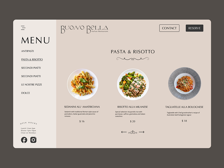 Restaurant website concept- Food Menu by Yen Hua Chen on Dribbble