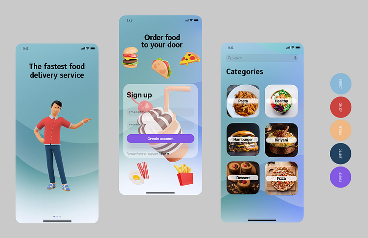 Food App UI Design by Abhishek Chakravarty on Dribbble