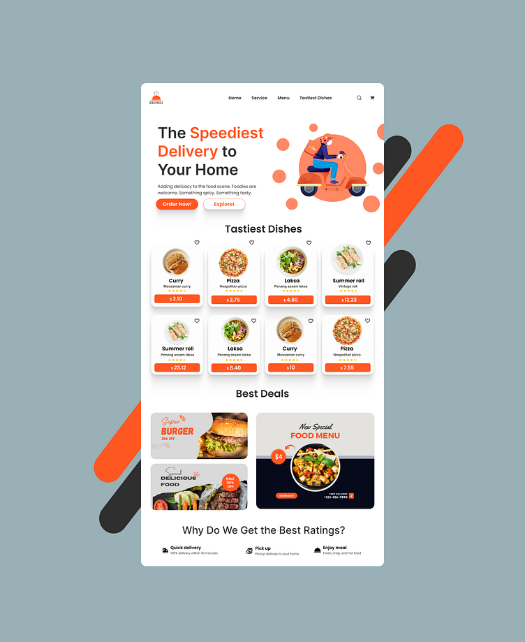 Food Landing Page by Pinjari Rehan on Dribbble