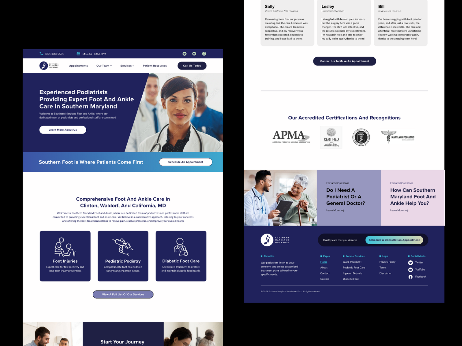 Southern Maryland Foot & Ankle Website Redesign (casestudy) by ...