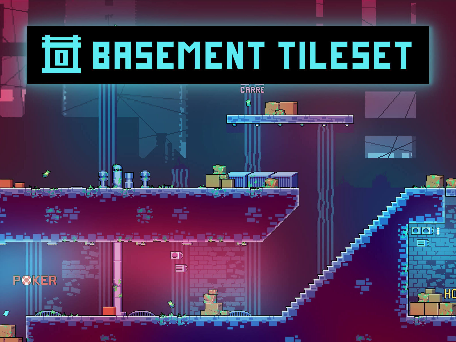 Basement Tileset Pixel Art by 2D Game Assets on Dribbble